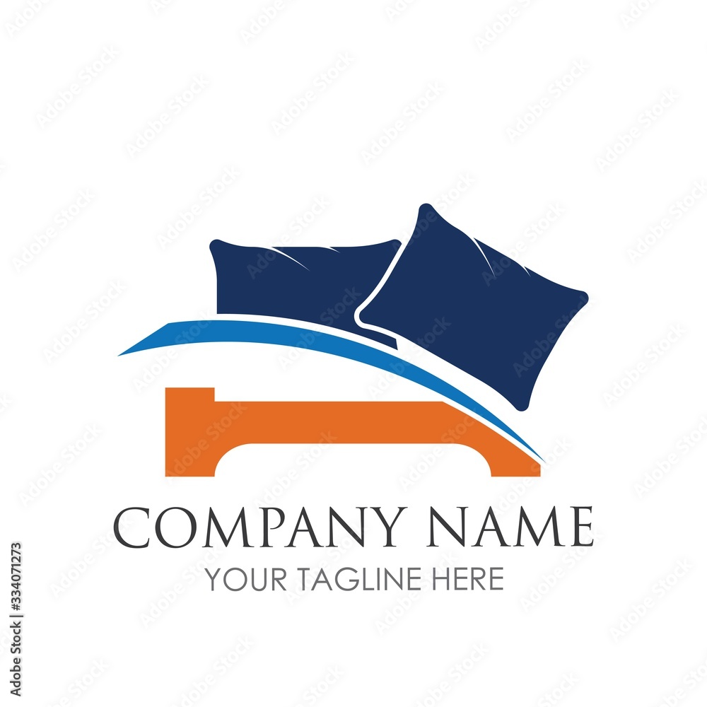 Bed logo vector illustration design template. Bed logo vector Stock ...