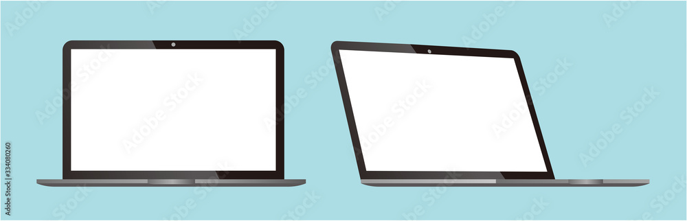 pc laptop vector isolated blank screen Stock Vector | Adobe Stock