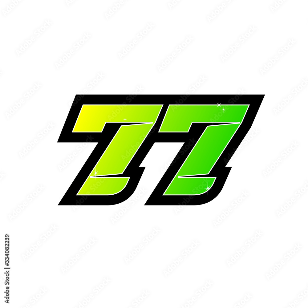 Vector Racing number 77, start racing number, sport race number with ...