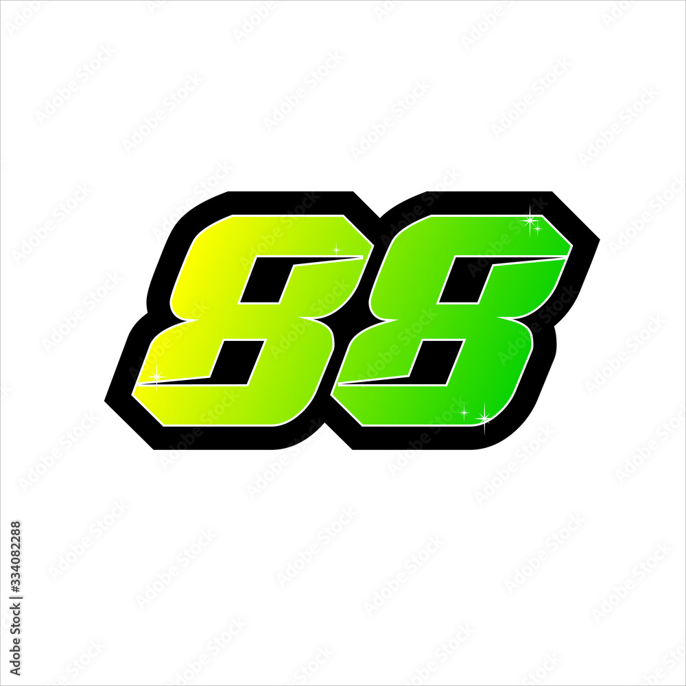 Vector Racing number 88, start racing number, sport race number with ...