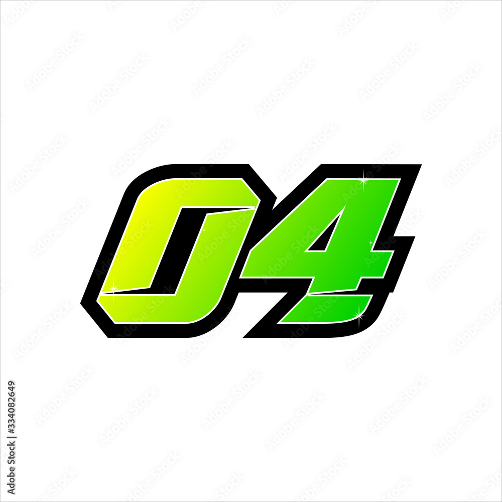 Racing Numbers Vector