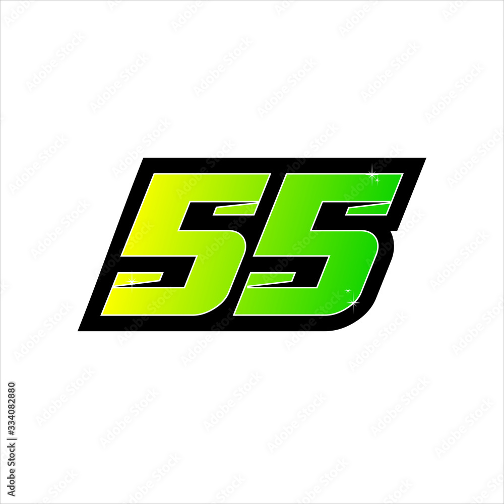 Vector Racing number 55, start racing number, sport race number with ...