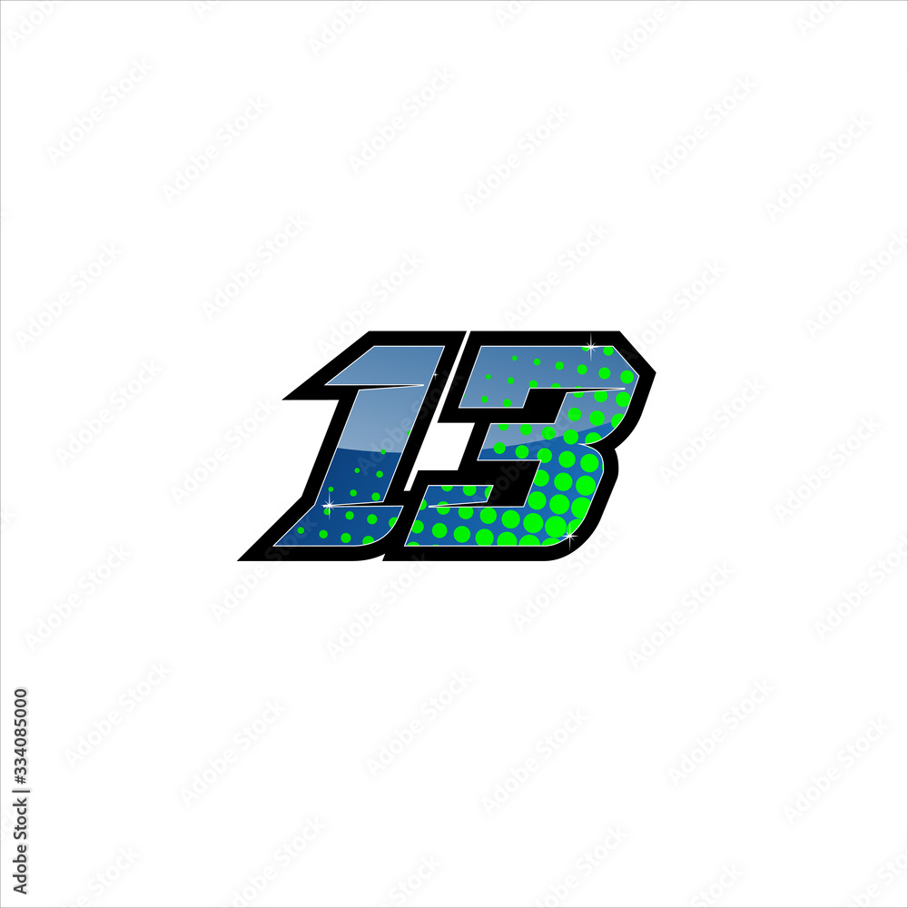 Vector Racing number 13, start racing number, sport race number with ...