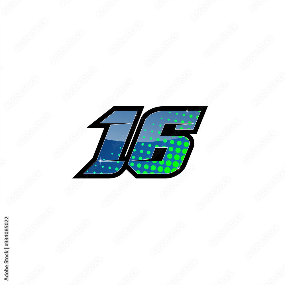 Vecteur Stock Vector Racing number 16, start racing number, sport race ...