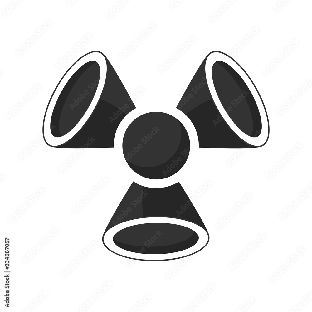 Stylized ionizing radiation sign. Simple symbol of a radioactive waste ...