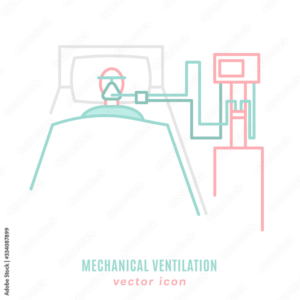 Mechanical lung ventilation icon Stock Vector | Adobe Stock