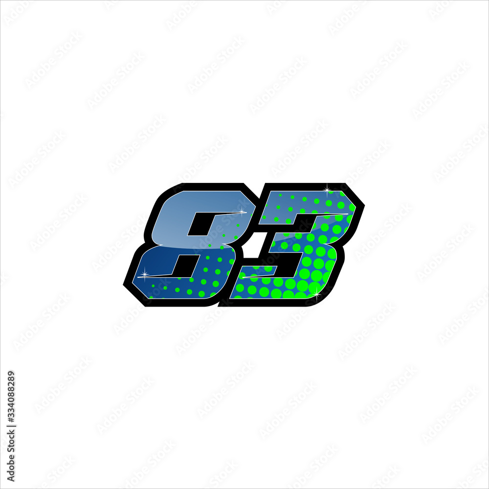 Vecteur Stock Vector Racing number 83, start racing number, sport race ...