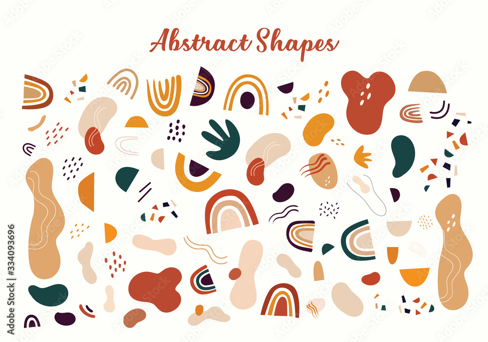 Decorative abstract collection with colorful doodles and abstract ...