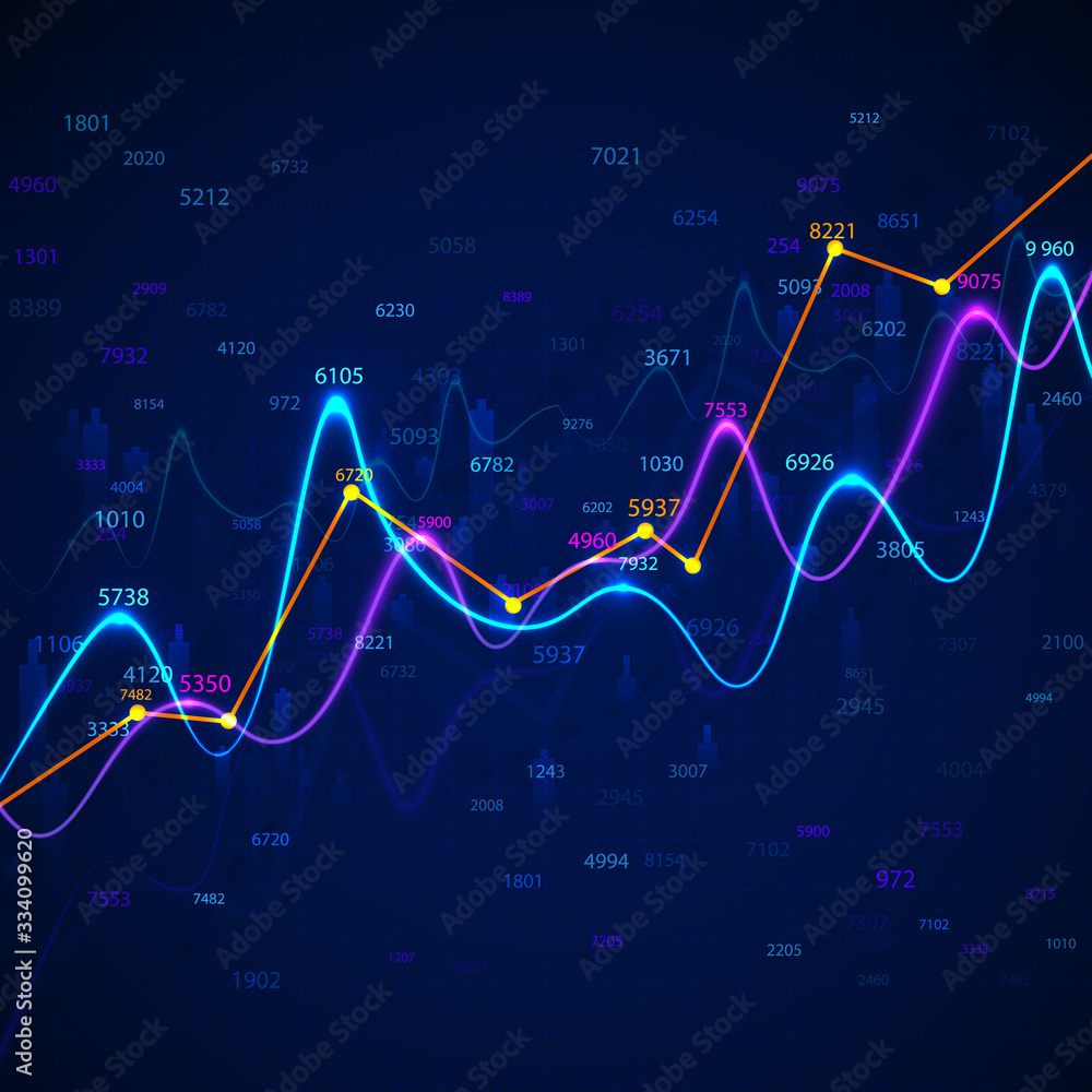 Graphs and charts statistic data. Financial report and economic ...