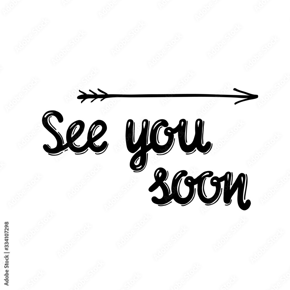 See you soon - hand written sign for door plate or sticker, use in ...