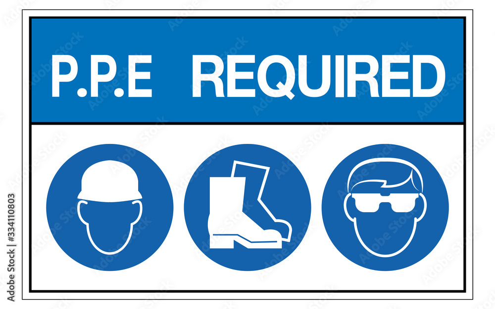 PPE. Required Sign Symbol,Vector Illustration, Isolate On White ...