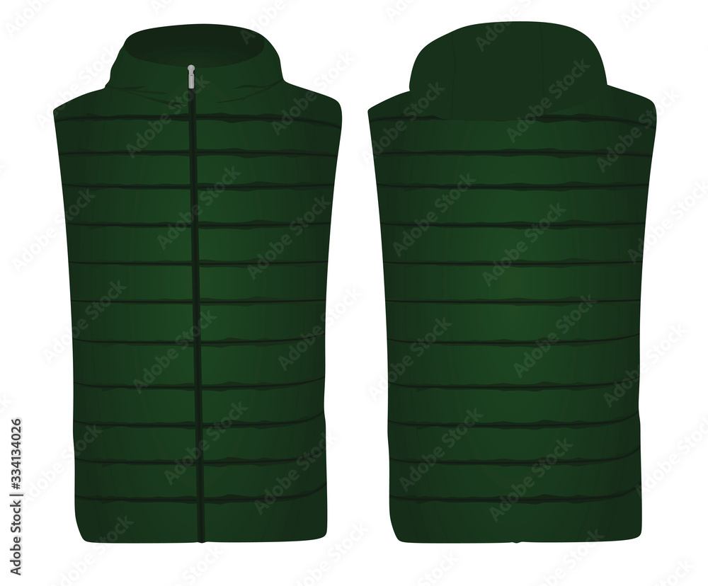 Green vest with cap. vector illustration Stock Vector | Adobe Stock