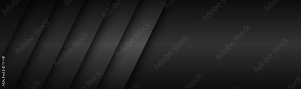 Abstract dark black and grey modern material header. Technology banner. Vector abstract ...