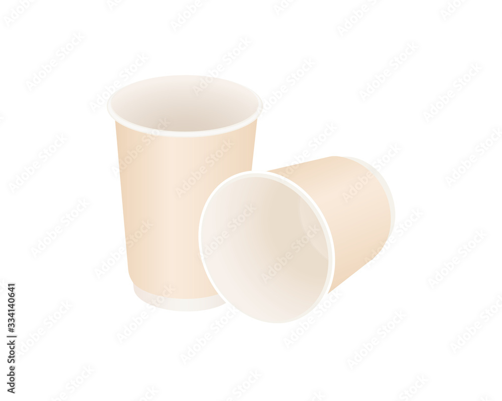 Vector illustration set of paper cups. Stock Vector | Adobe Stock