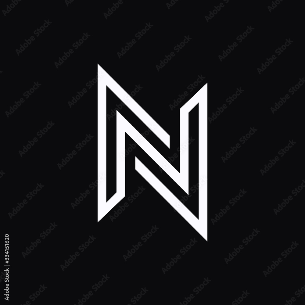 N letter liner logo design Stock Vector | Adobe Stock