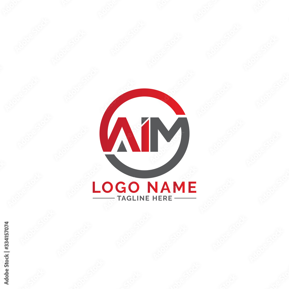 AIM letter logo with circle Stock Vector | Adobe Stock