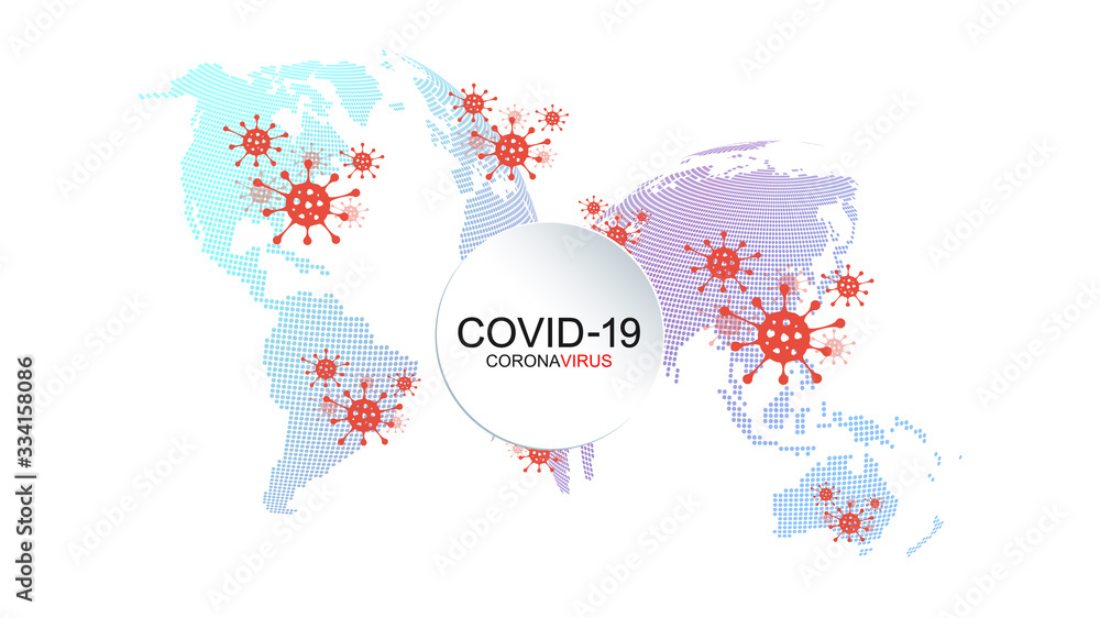 Map of pandemia spread Coronavirus, MERS-Cov, COVID-19, Novel ...