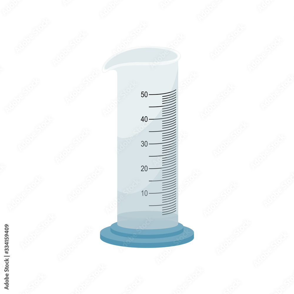 Science laboratory graduated cylinder equipment. vector illustration ...