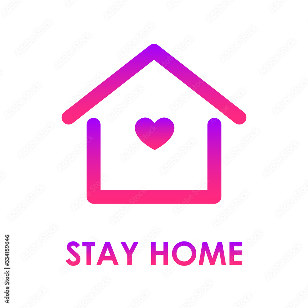 Stay home. Conceptual background with call to protect family and ...