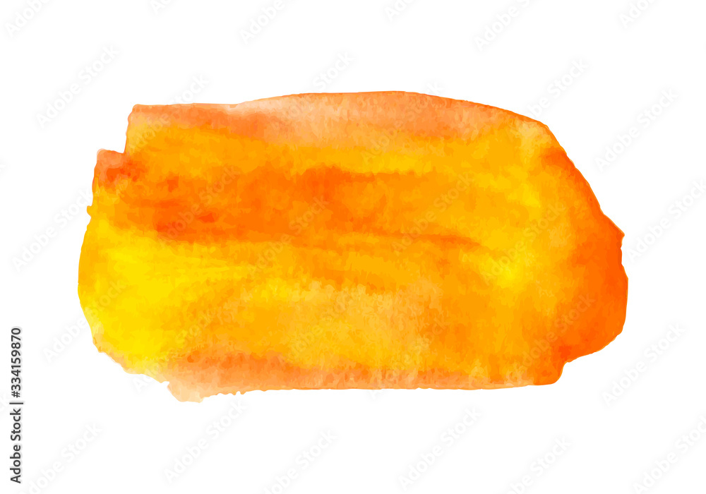 Abstract watercolor bright orange, red hand drawn texture, isolated on ...