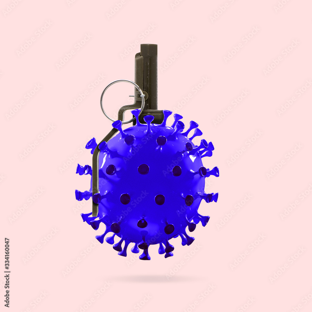Bomb made of model of COVID-19 coronavirus, concept of pandemic ...