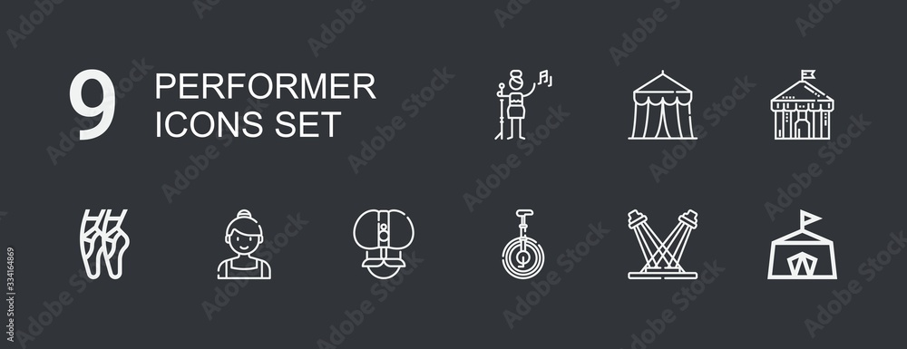 Editable 9 performer icons for web and mobile Stock Vector | Adobe Stock