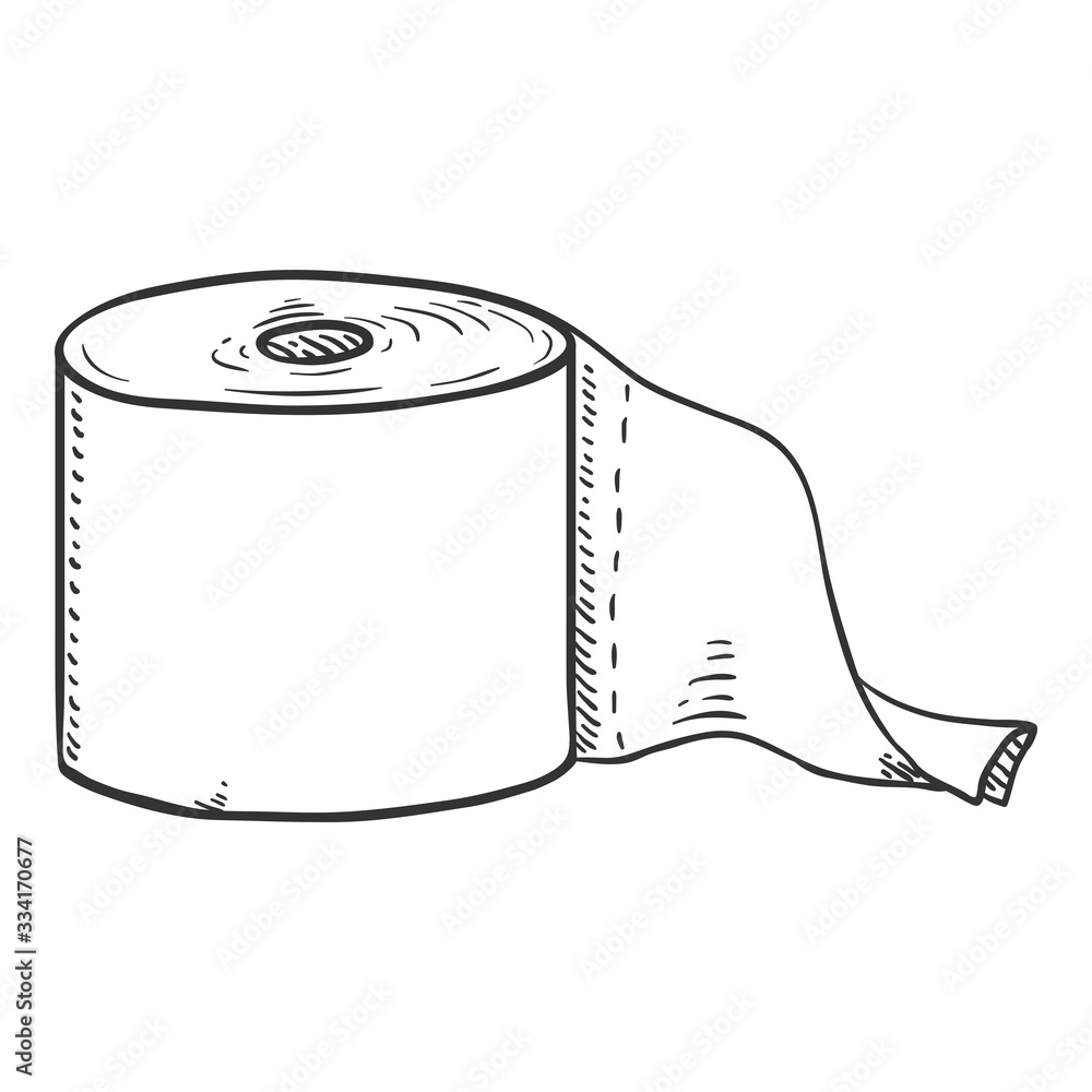 Vector Sketch Toilet Paper Stock Vector | Adobe Stock