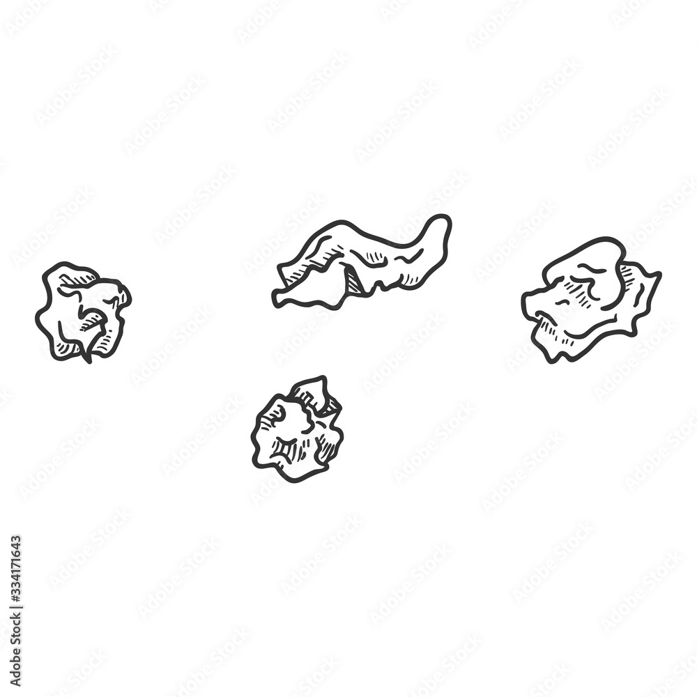 Vector Sketch Crumpled Paper Stock Vector | Adobe Stock