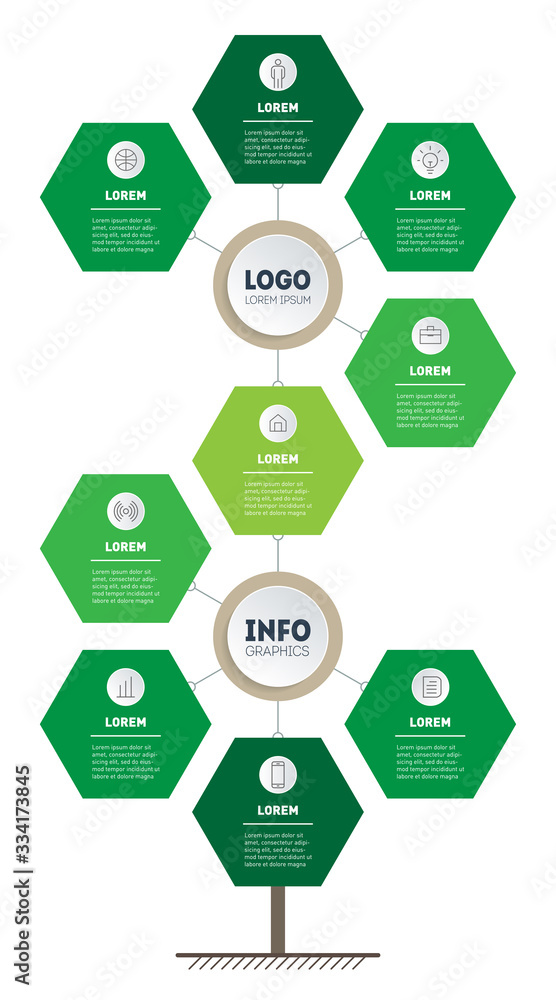Infographic for green technology or education process with 9 parts ...