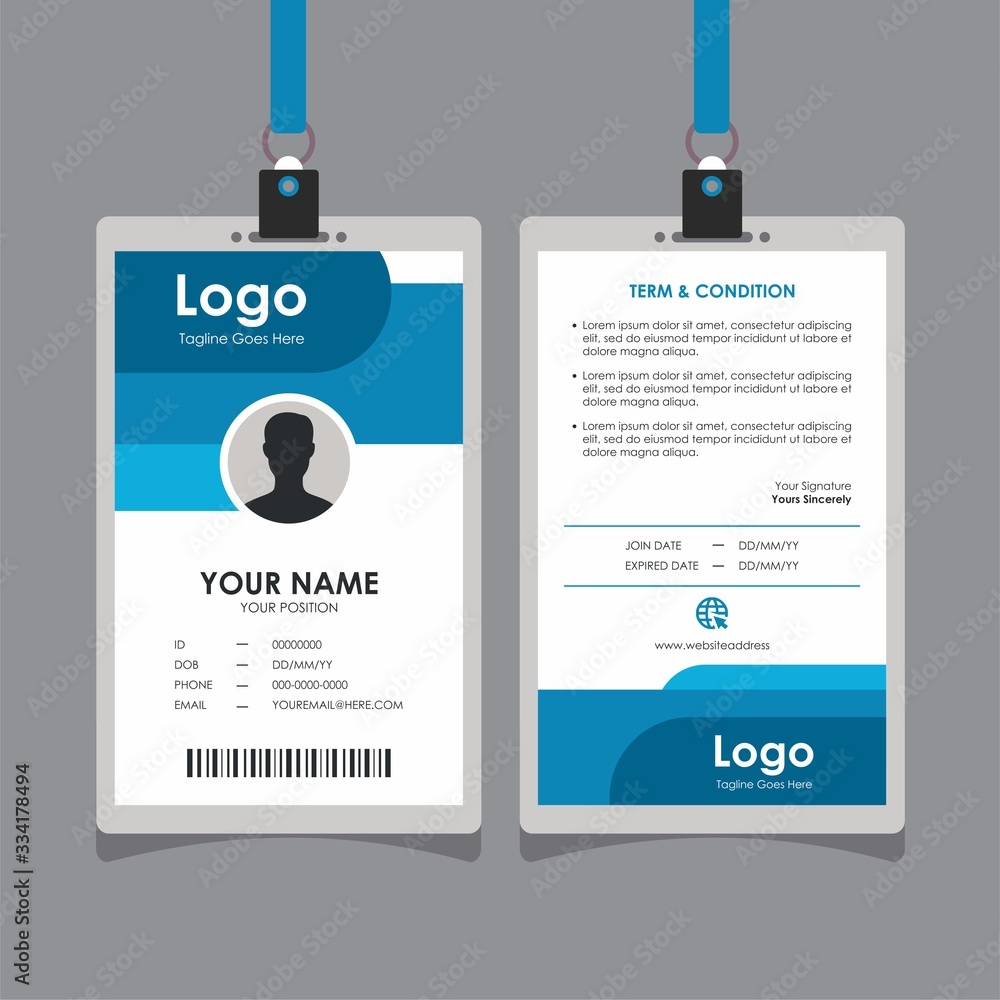 Simple Clean Blue Abstract Id Card Design, Professional Identity Card ...