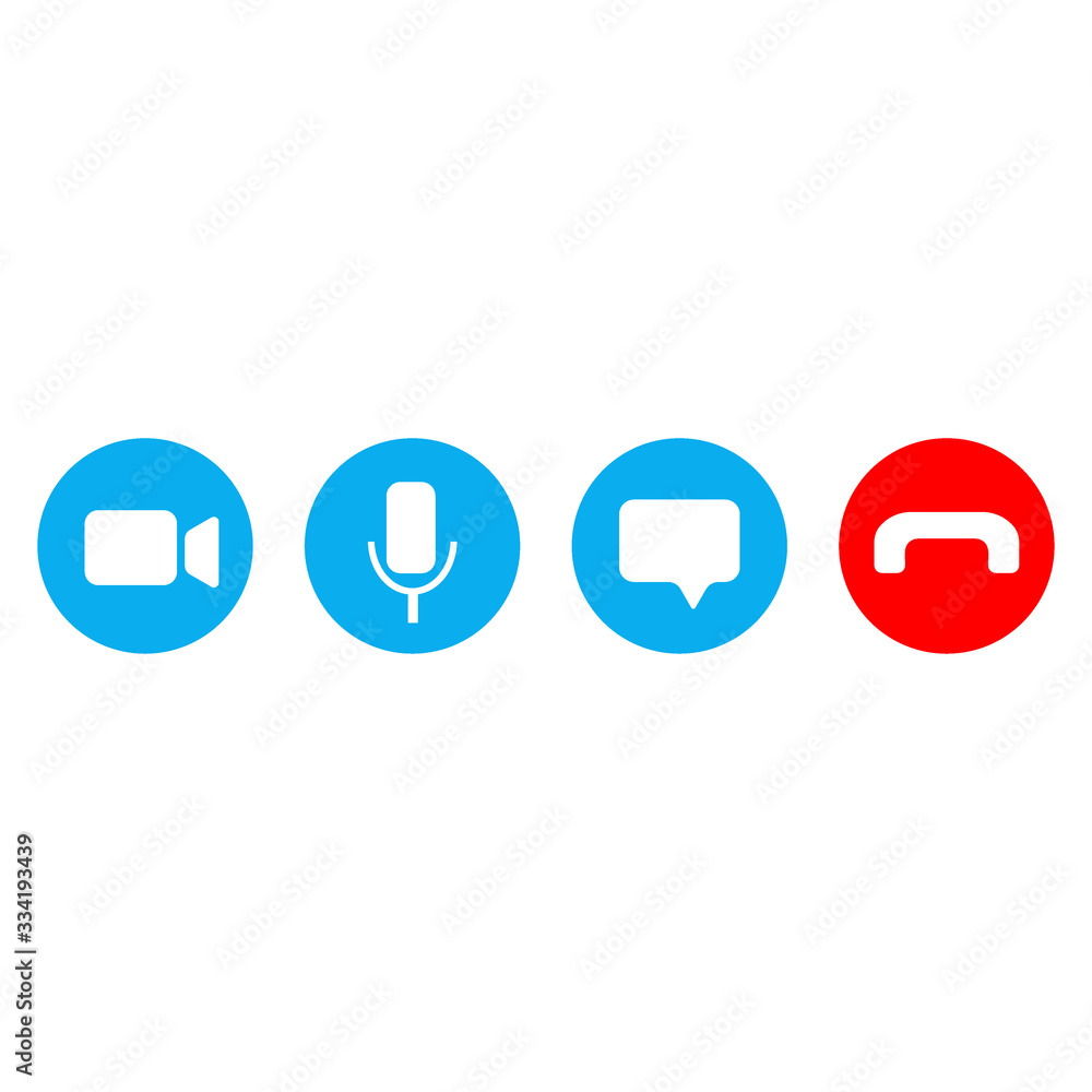 Video cal icons set Stock Vector | Adobe Stock
