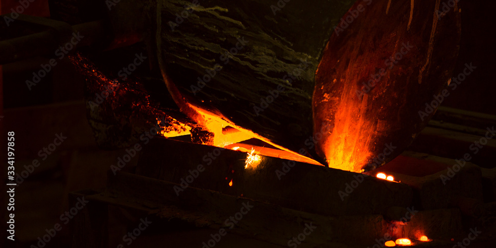 Melting furnace for cast iron and steel and liquid metal. Stock Photo ...