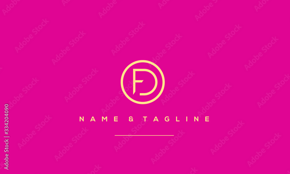 Alphabet letter icon symbol OFD or FD or DFO Stock Vector | Adobe Stock