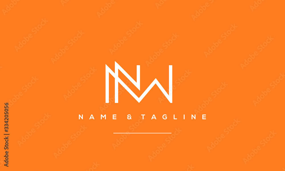 Alphabet letter icon symbol NW Stock Vector | Adobe Stock