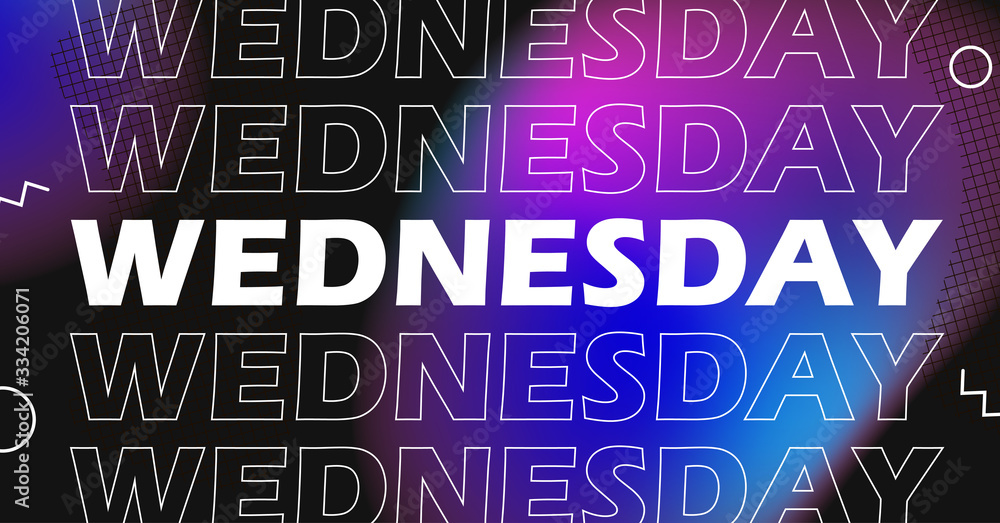Wednesday banner on modern abstract background with gradient on black ...