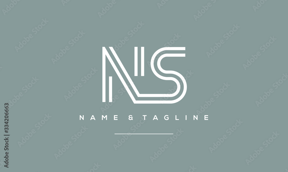 Alphabet letter icon logo NS Stock Vector | Adobe Stock