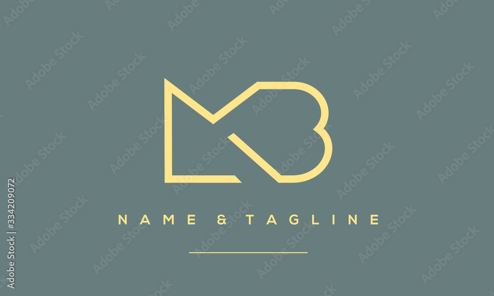 Alphabet letter icon logo MB Stock Vector | Adobe Stock