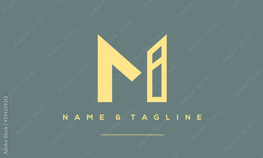 Alphabet letter icon logo MI Stock Vector | Adobe Stock