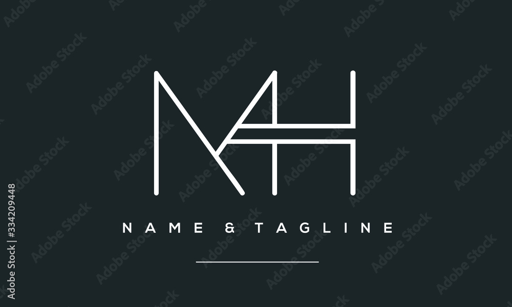Alphabet letter icon logo MH Stock Vector | Adobe Stock