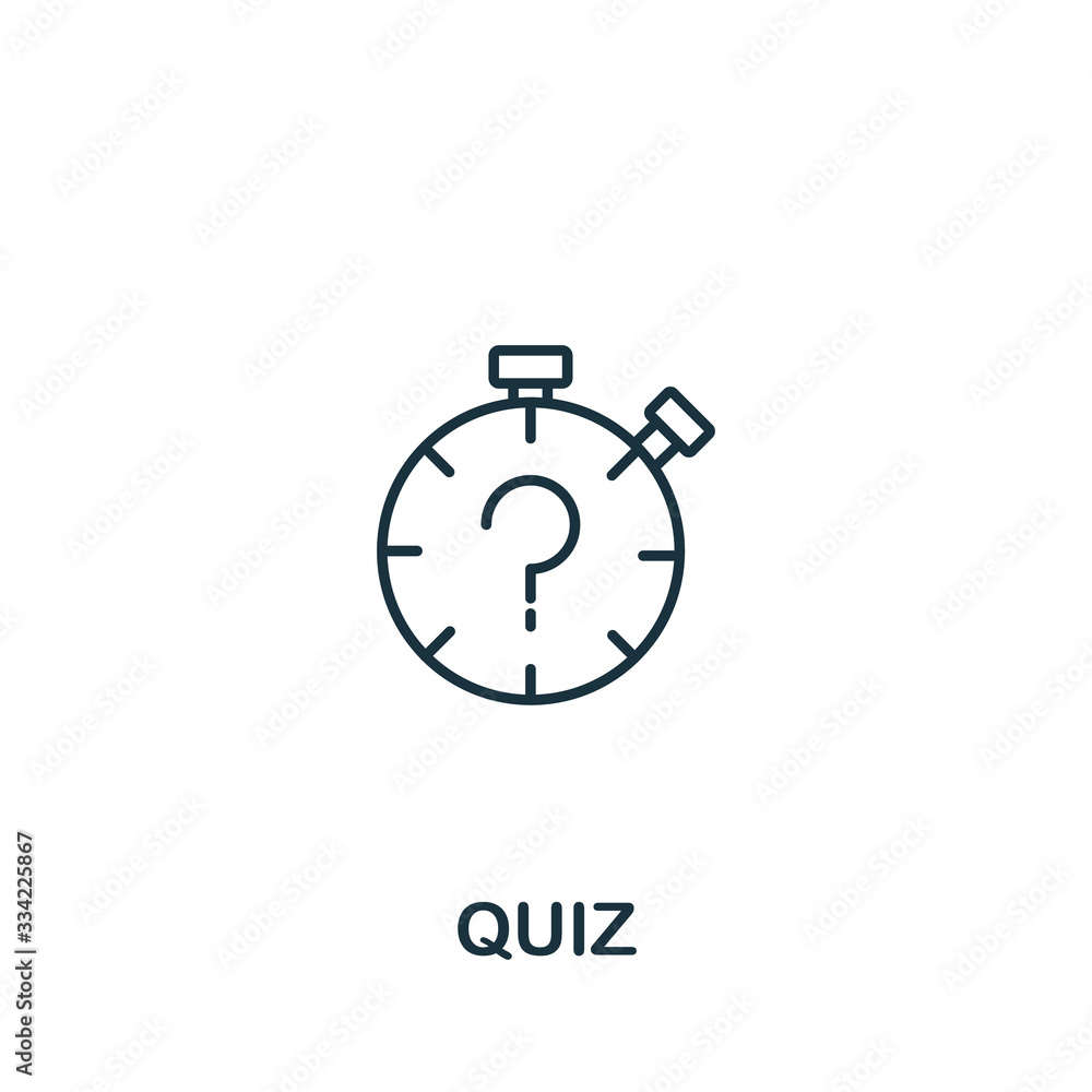 Quiz icon from e-learning collection. Simple line element Quiz symbol ...