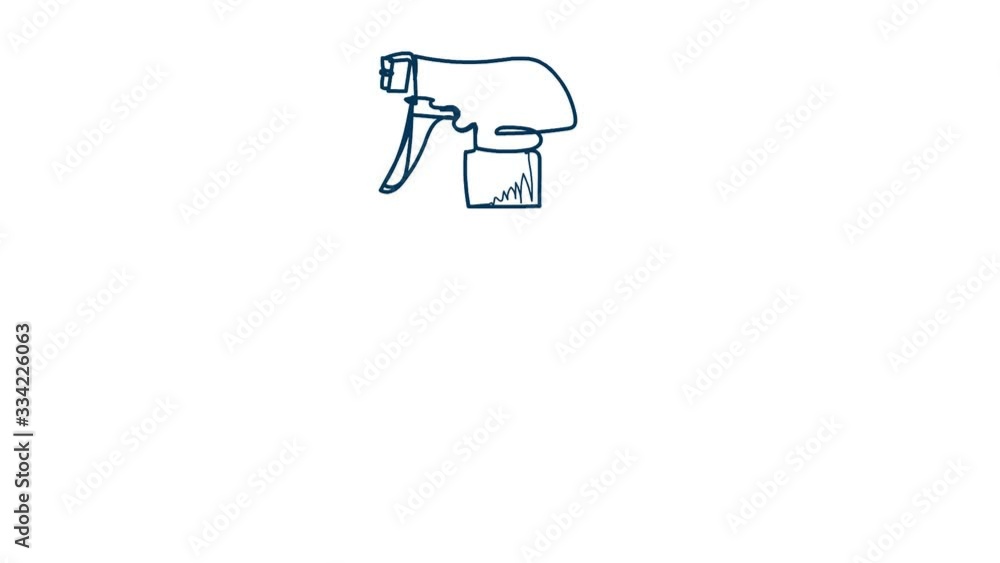 spray cosmetics art line draw process isolated white board vídeo de ...