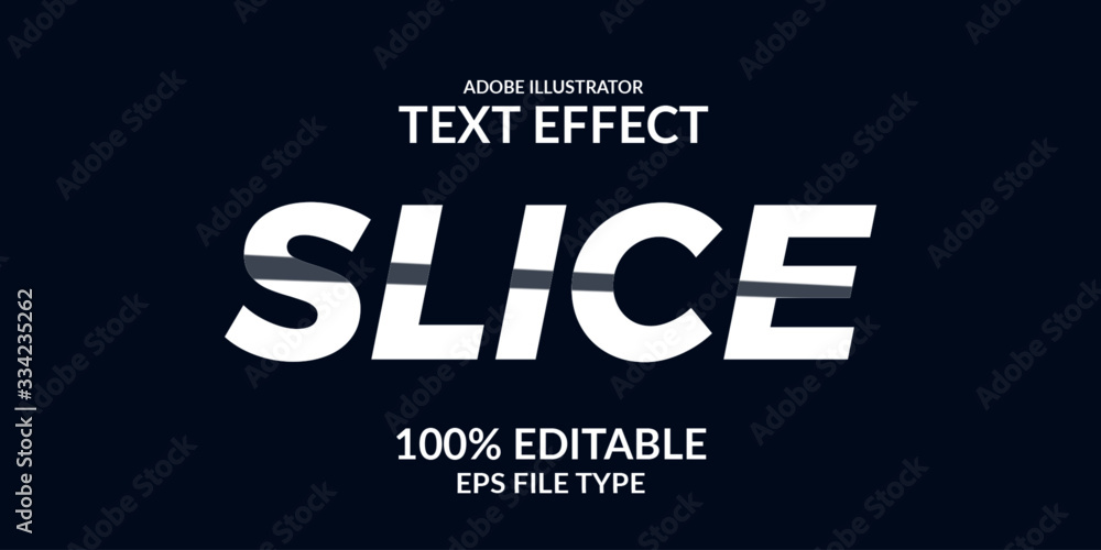 split cut slice editable font text effect adobe illustrator Stock ...