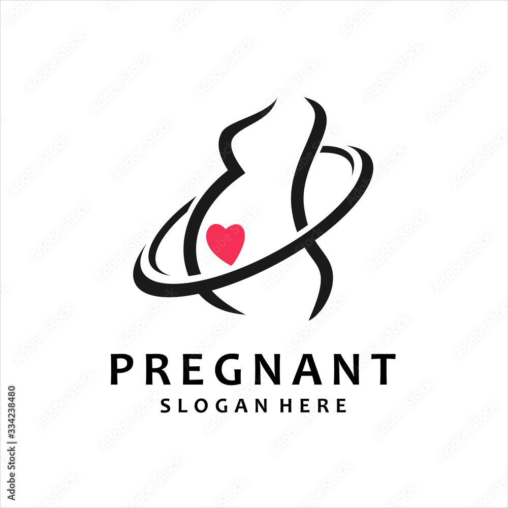 Pregnancy Logo Design Vector Template, pregnant Idea logo design ...
