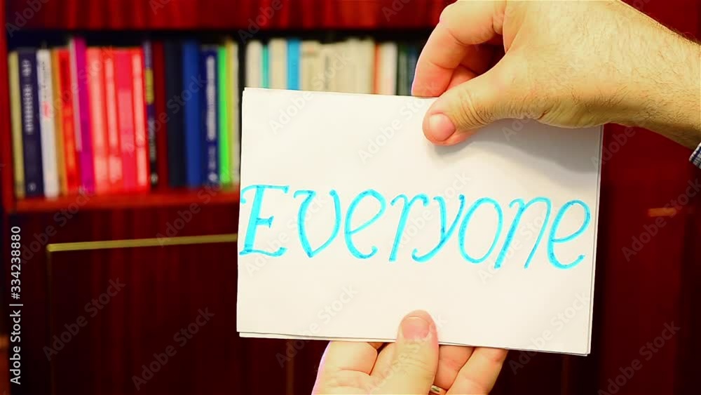 Man presents definition of team concept as together everyone achieves ...