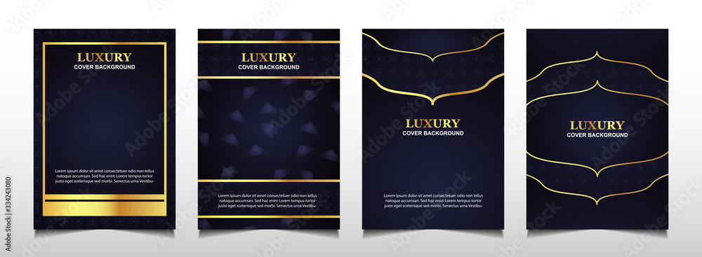 Set luxury premium cover layout design template with blue navy and ...