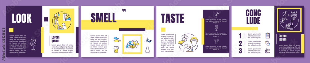 Wine tasting brochure template. Determine wine quality. Flyer, booklet ...