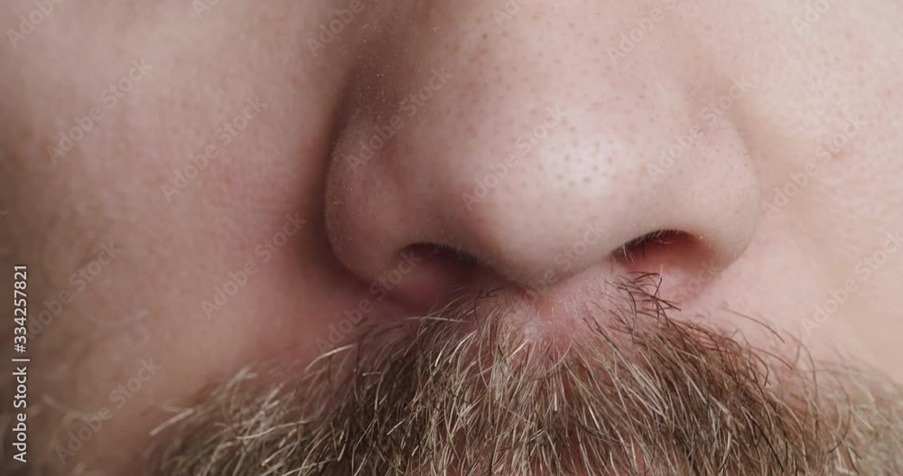 Face touch - coronavirus concept. Man touching his nose, increase risk ...