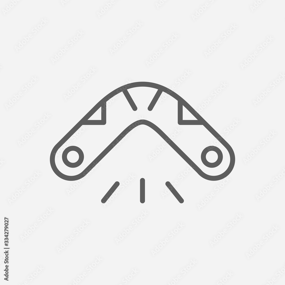 Boomerang icon line symbol. Isolated vector illustration of icon sign ...