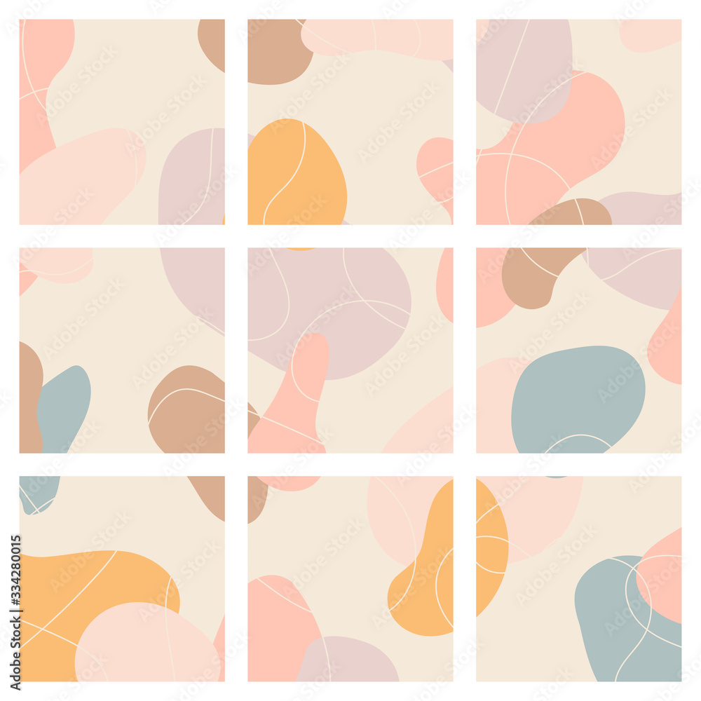 Vector set of abstract creative backgrounds in minimal trendy style ...