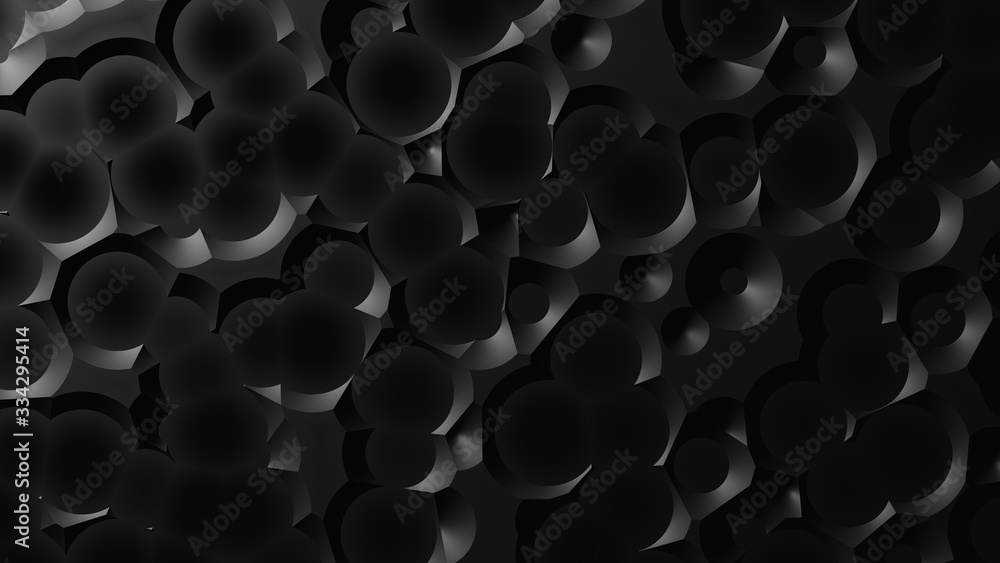 abstract black background Illustration. procedural texture, 3d render ...